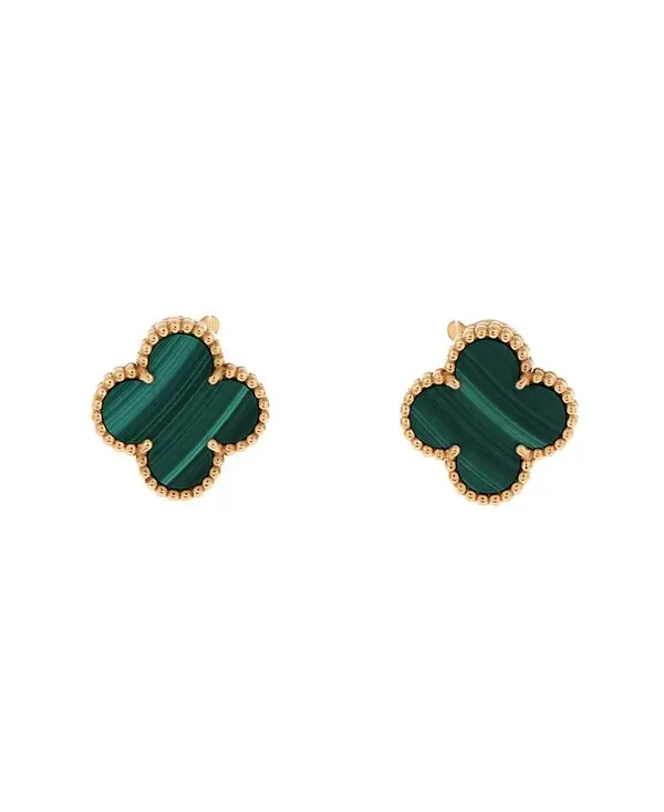 VAN CLEEF & ARPELS Vintage Alhambra Earrings 18k And Malachite - Gold