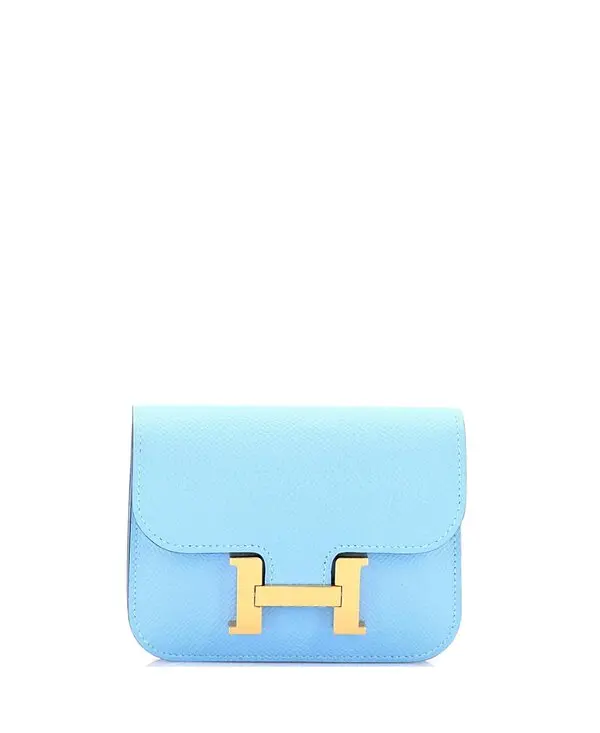 Hermès Constance Slim Wallet Epsom - Blue
