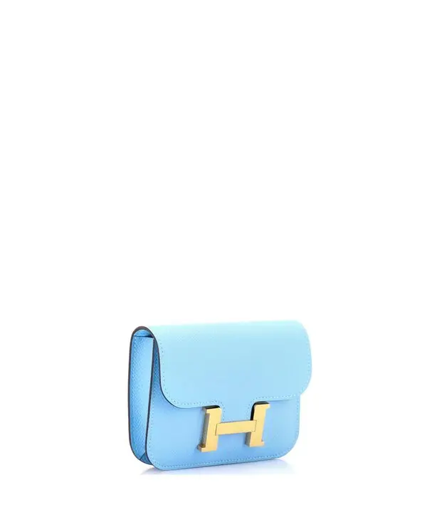 Hermès Constance Slim Wallet Epsom - Blue