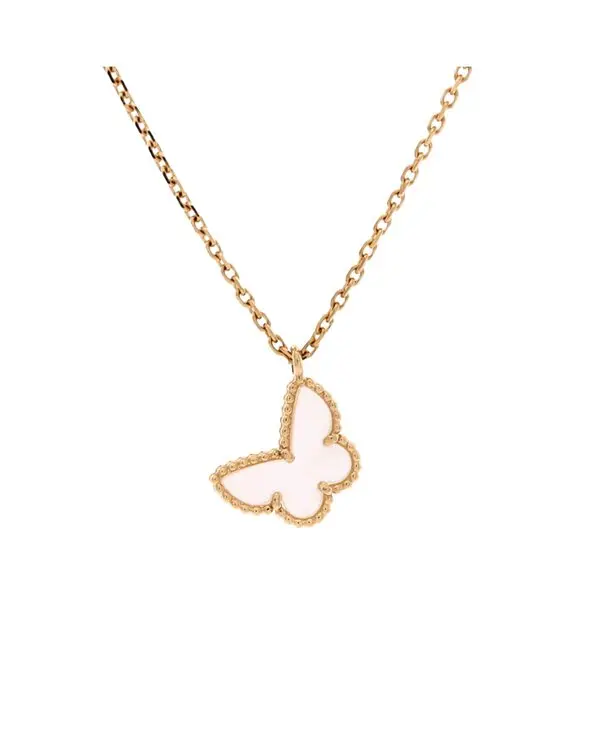 VAN CLEEF & ARPELS Sweet Alhambra Butterfly Pendant Necklace - Gold