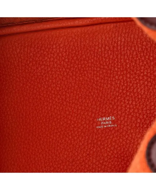 Hermès Mm Eclat Picotin Lock Bag Clemence - Orange