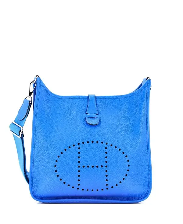Hermès Pm Evelyne Bag Gen Iii Clemence - Blue