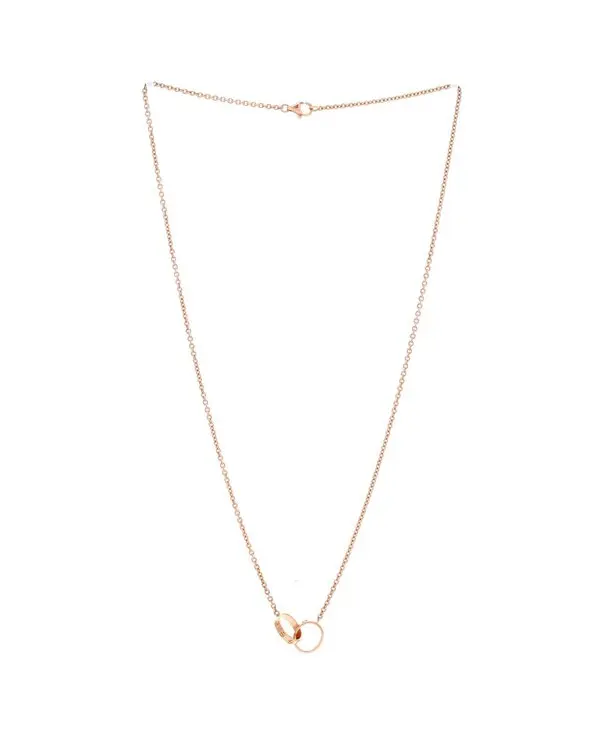 CARTIER Love Interlocking Necklace 18k Rose Gold, 18.5