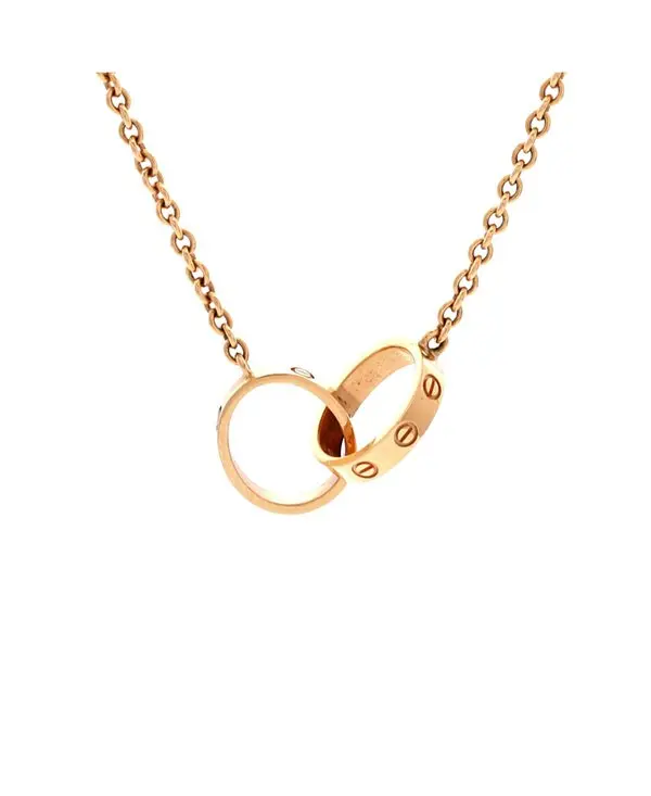 CARTIER Love Interlocking Necklace, 17.25 - Pink