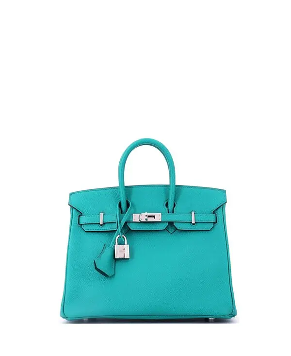 Hermès Birkin 25 Handbag Blue Epsom With Palladium Hardware - Bleu Paon