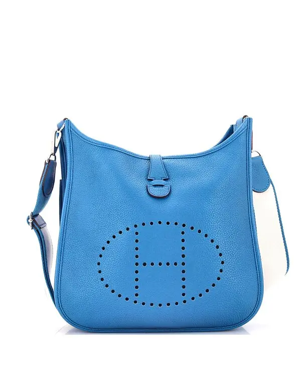 Hermès Pm Evelyne Gen Iii Clemence Bag - Blue
