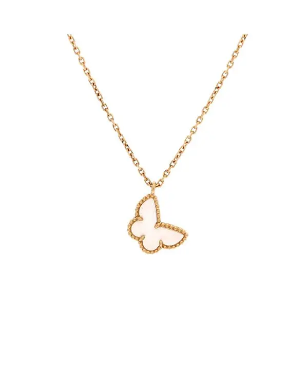 VAN CLEEF & ARPELS Sweet Alhambra Butterfly Pendant Necklace - Gold