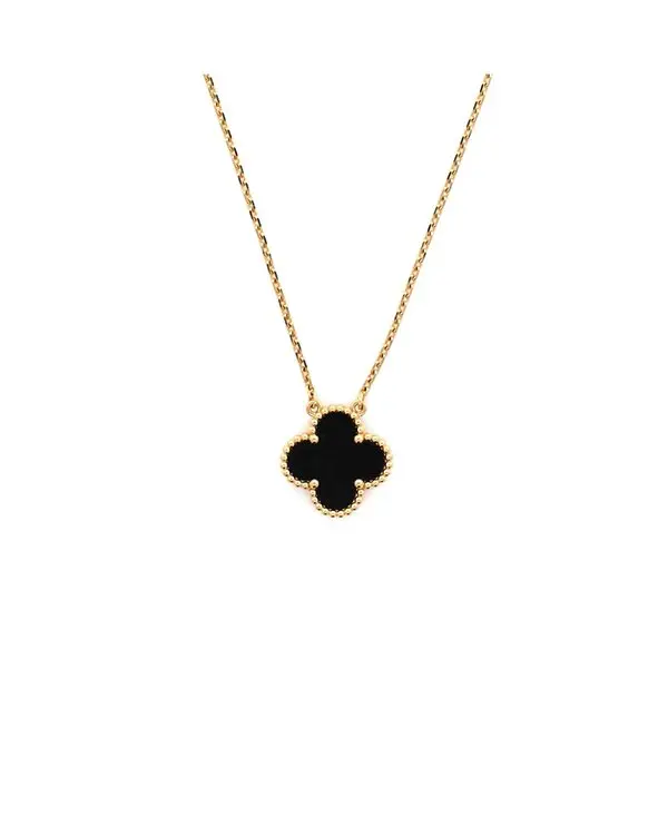 VAN CLEEF & ARPELS Vintage Alhambra Pendant Necklace 18k And Onyx, 16.5 - Gold