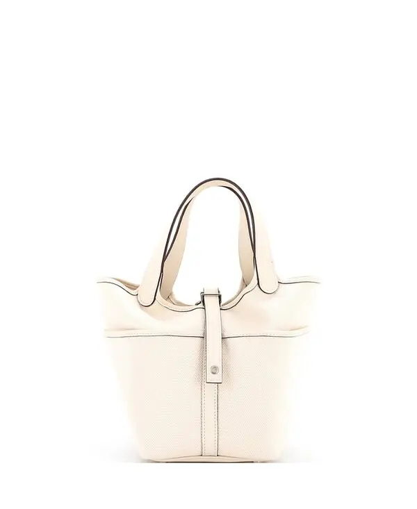 Hermès Pm Cargo Picotin Lock Bag Canvas And Swift - Neutral