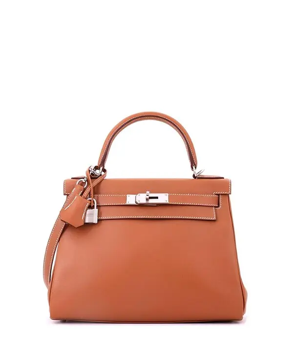 Hermès Kelly 28 Handbag With Palladium Hardware - Gold