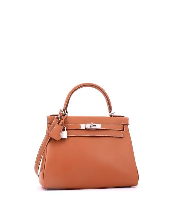 Hermès Kelly 28 Handbag With Palladium Hardware - Gold