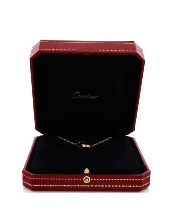 CARTIER Love Interlocking 18k Rose Gold Necklace