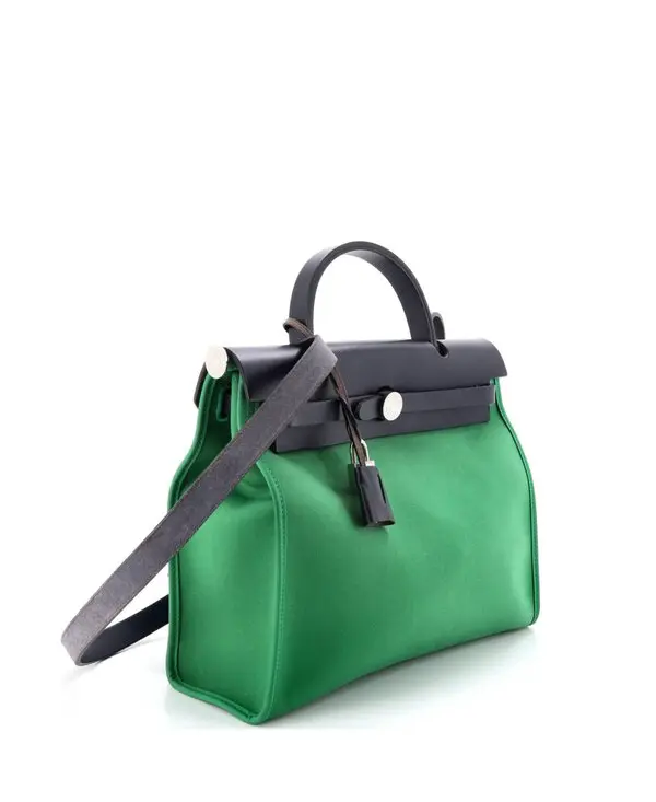 Hermès 31 Herbag Zip - Green/ Blue/ Green