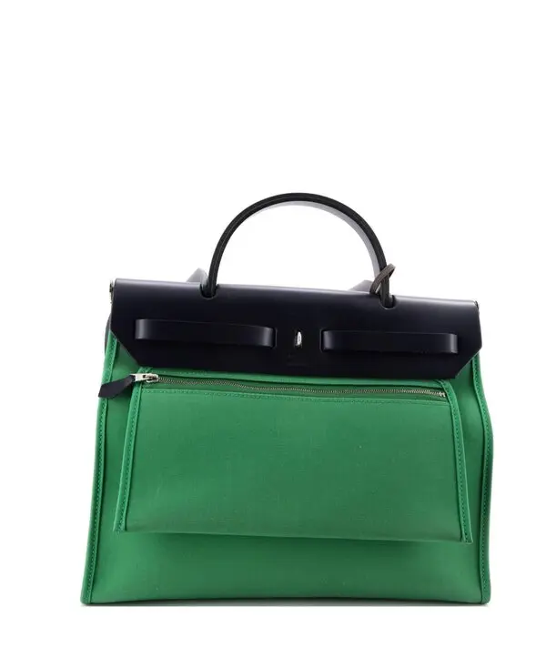 Hermès 31 Herbag Zip - Green/ Blue/ Green