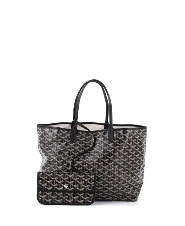 Goyard Saint Louis Pm Tote Printed Coated Canvas - Black