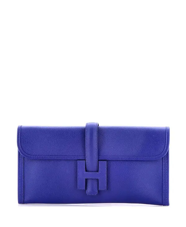 Hermès 29 Jige Elan Clutch Epsom - Blue