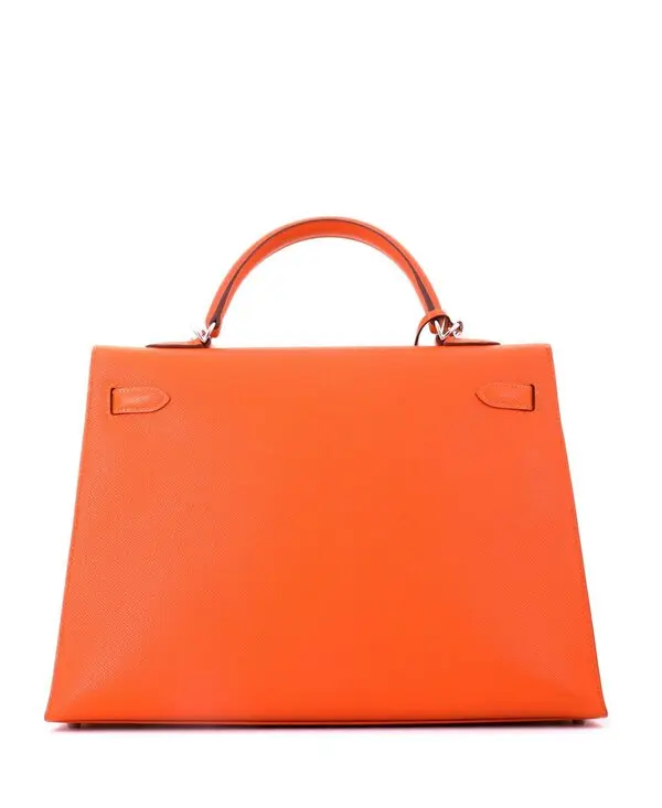 Hermès Kelly 35 Handbag With Palladium Hardware - Feu