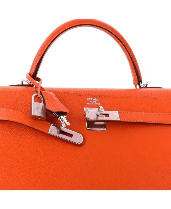 Hermès Kelly 35 Handbag With Palladium Hardware - Feu
