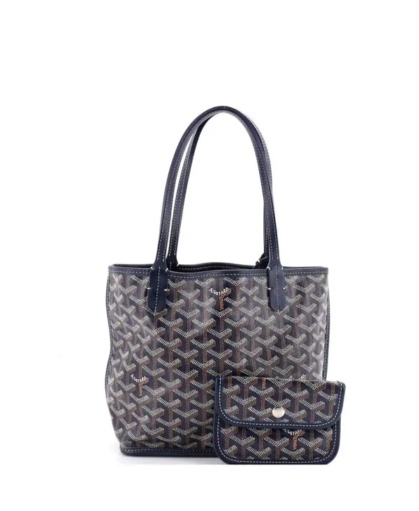 Goyard Mini Anjou Reversible Coated Canvas Tote - Blue