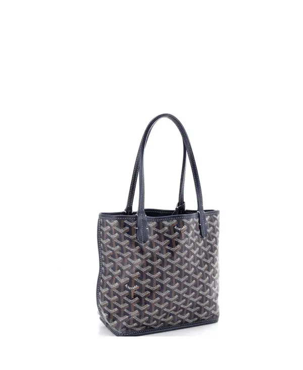 Goyard Mini Anjou Reversible Coated Canvas Tote - Blue