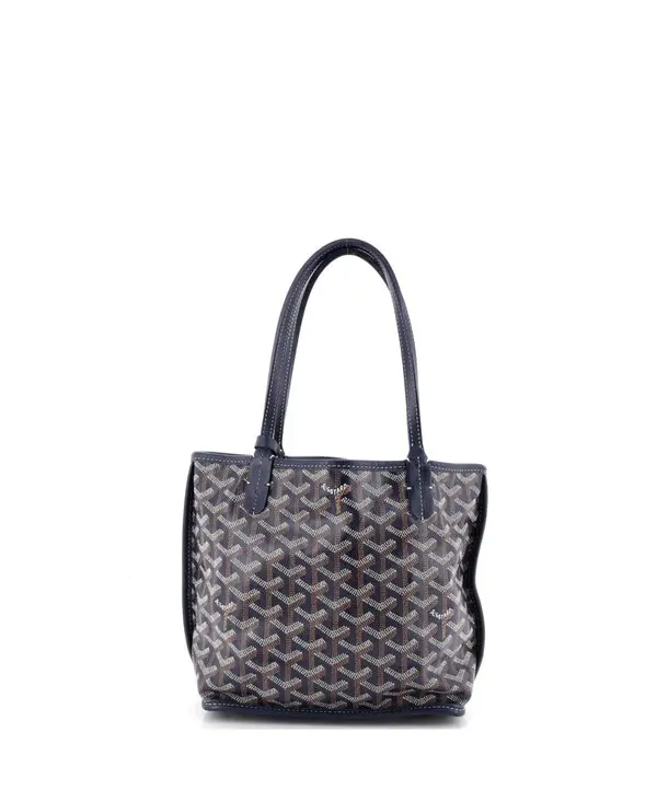 Goyard Mini Anjou Reversible Coated Canvas Tote - Blue