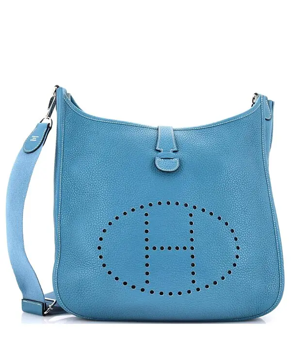 Hermès Gm Evelyne Bag Gen Iii Clemence - Blue