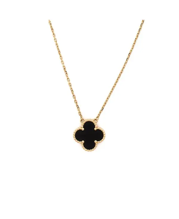 VAN CLEEF & ARPELS Vintage Alhambra Pendant Necklace 18k And Onyx, 16.5 - Gold