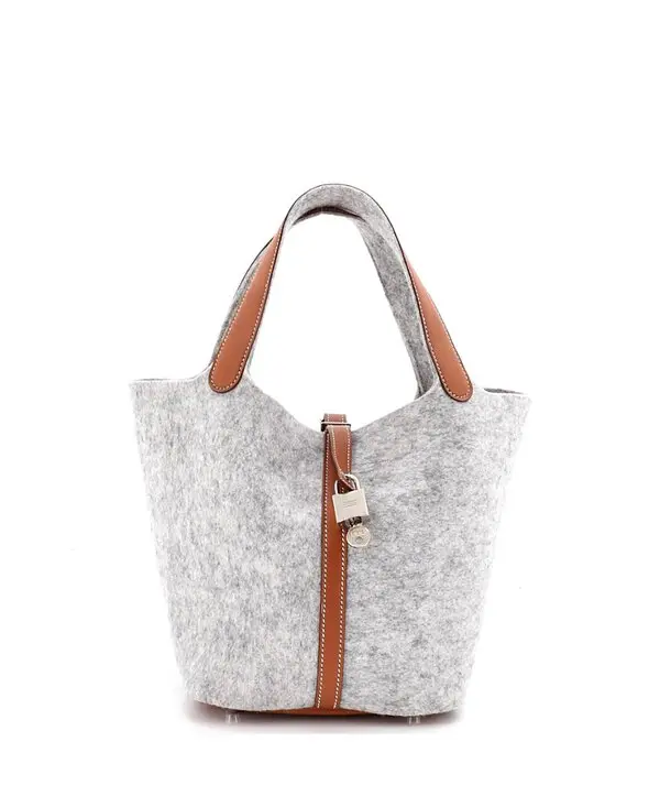 Hermès Mm Picotin Lock Bag - Gray/ Brown/ Grey