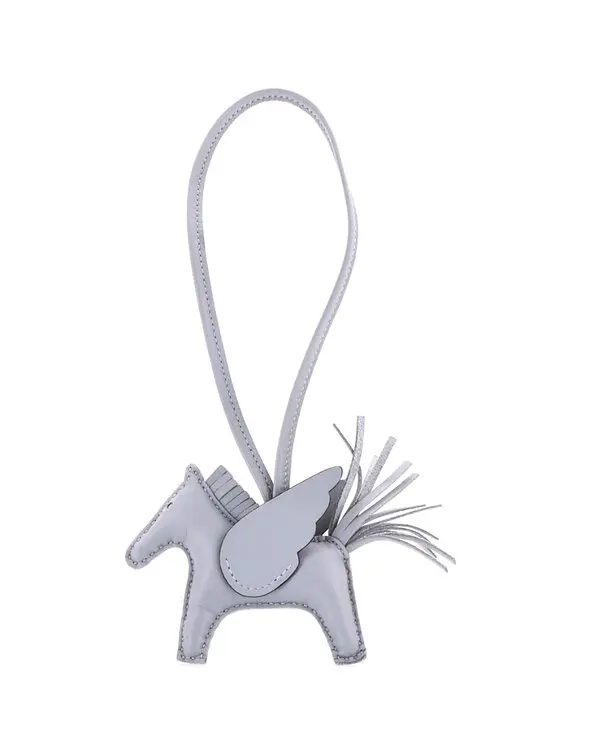 Hermès Pm Monochrome Pegase Rodeo Bag Charm Leather - Gray