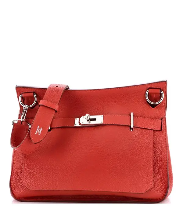 Hermès Jypsiere 34 Bag Clemence - Red/ Brown/ Red