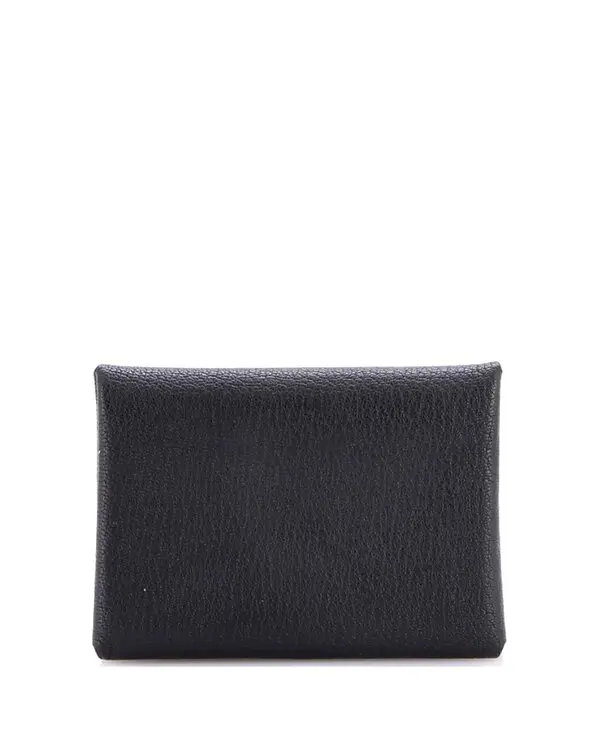 Hermès Calvi Duo Card Holder Chevre Mysore - Black