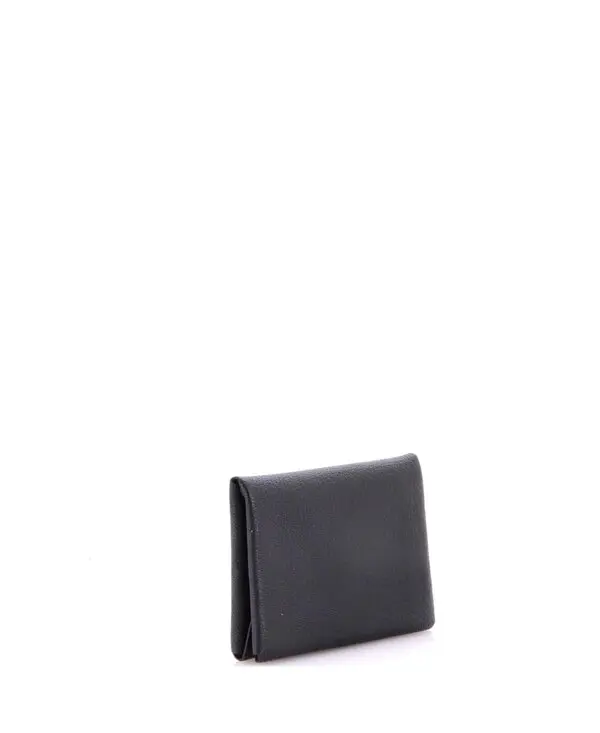 Hermès Calvi Duo Card Holder Chevre Mysore - Black