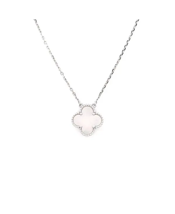VAN CLEEF & ARPELS Vintage Alhambra Pendant Necklace, 18.5 - White