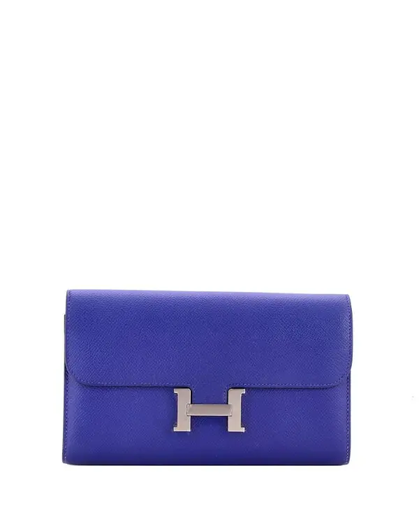 Hermès Long Constance Wallet Epsom - Blue