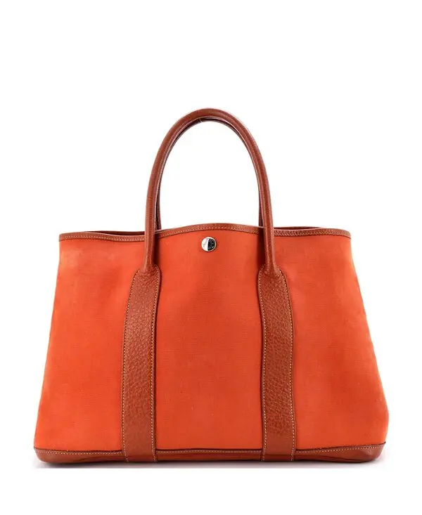 Hermès 36 Garden Party Tote Toile And Leather - Orange