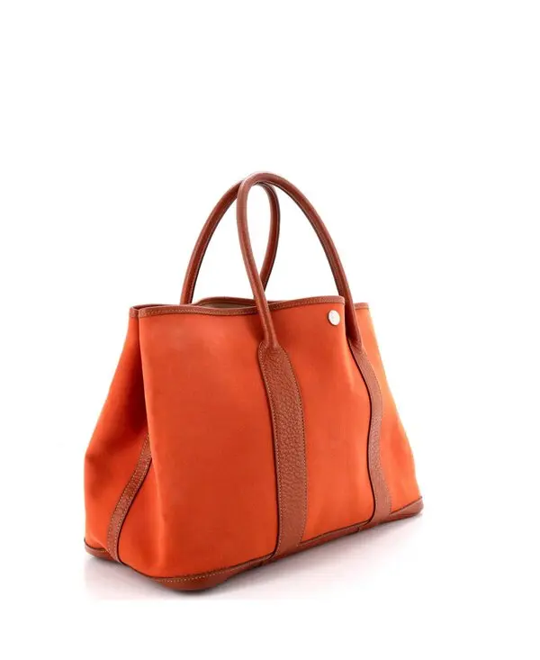 Hermès 36 Garden Party Tote Toile And Leather - Orange