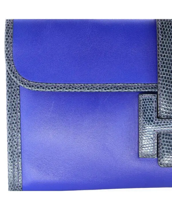 Hermès 29 Jige Elan Clutch Swift With Lizard - Blue