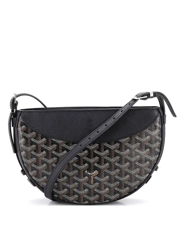 Goyard Hirondelle Shoulder Bag Coated Canvas And Leather - Black