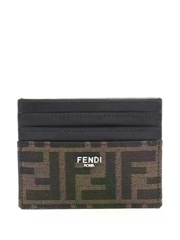 Fendi 2020 Monogram Pattern Card Case - Black