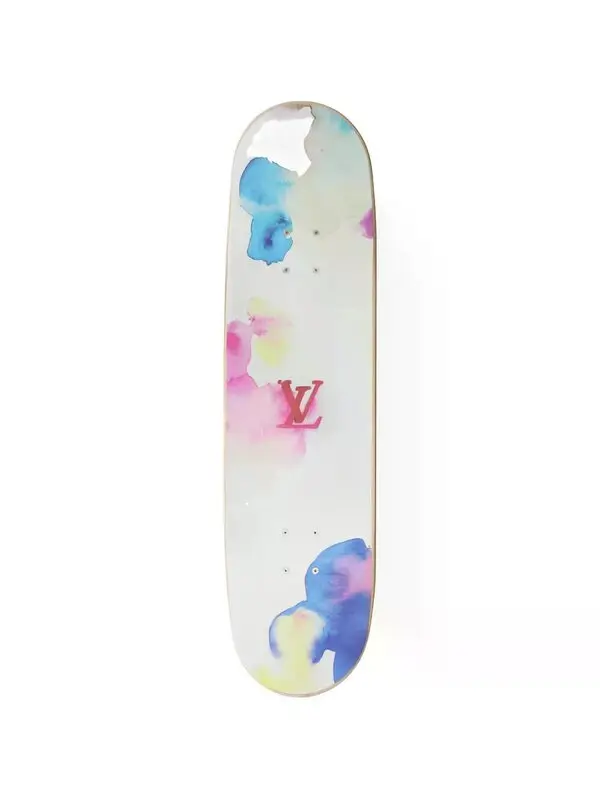 LOUIS VUITTON 2021 Monogram Watercolour Skateboard - White