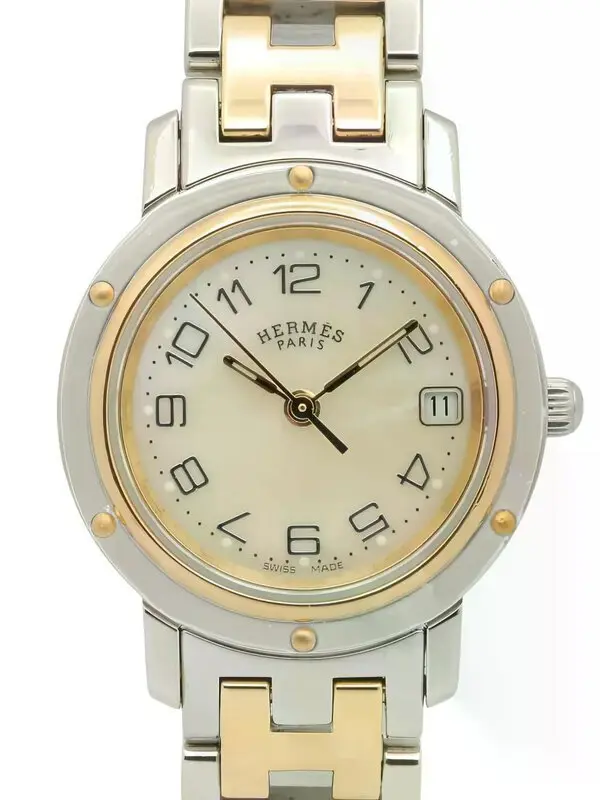 Hermès 2010s Clipper Nacre 24mm Watch - White