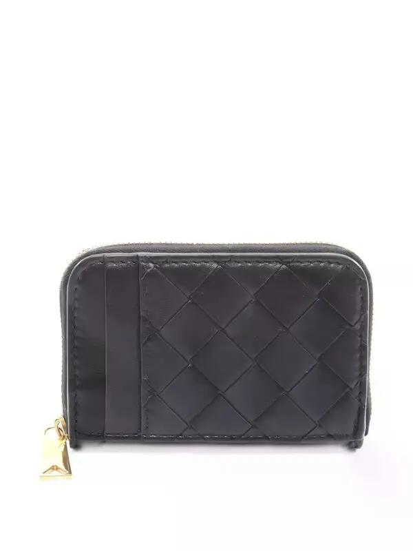Bottega Veneta Leather Zip Wallet - Black