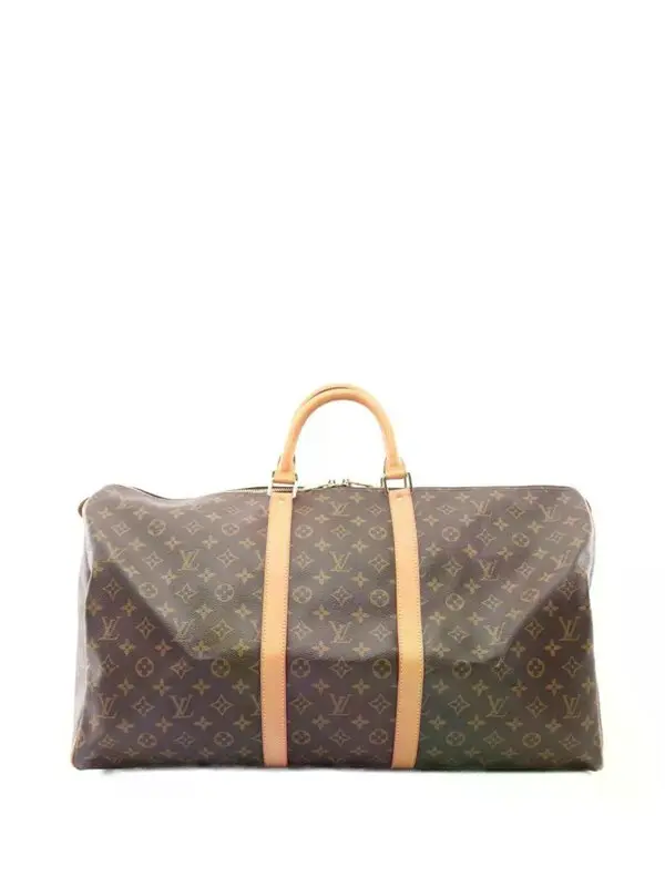 LOUIS VUITTON 1997 55 Keepall Monogram Luggage Bag - Brown
