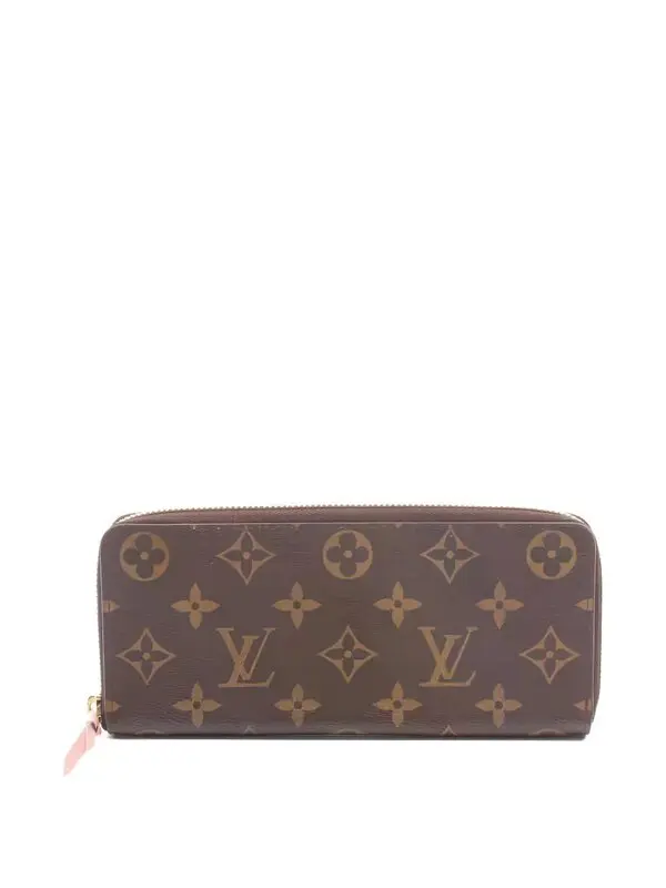 LOUIS VUITTON 2010s Portefeuille Clemence Monogram Round Zip Wallet - Brown