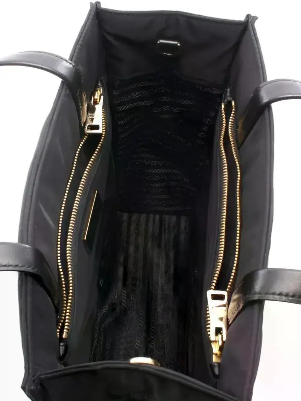 Prada Logo Plaque Tote Bag