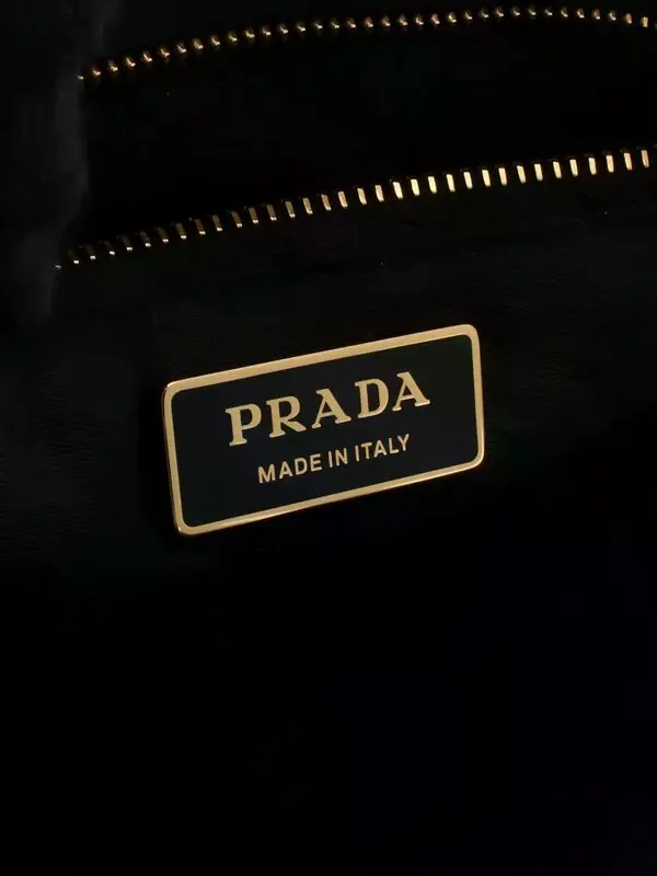 Prada Logo Plaque Tote Bag