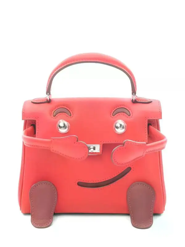 Hermès 2025 Kelly Doll Rouge Silver Hardware Tote Bag - Red
