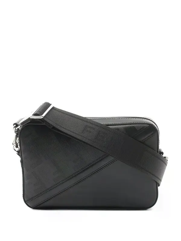 Fendi 2020s Zucca Leather Messenger Bag - Black
