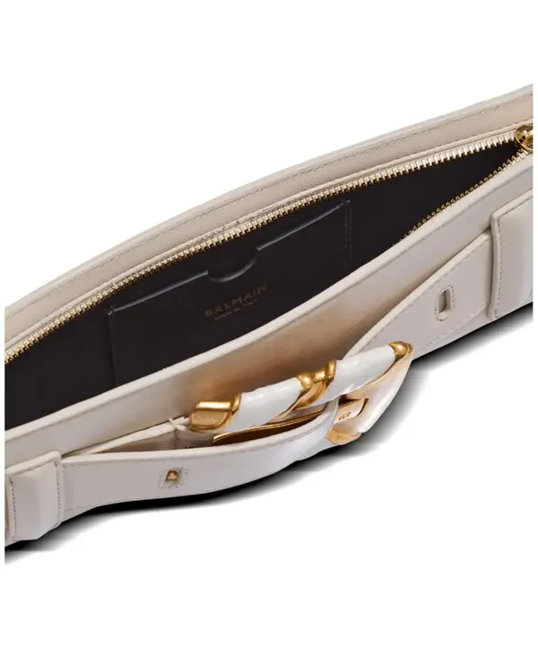 Balmain Anthem Lambskin And Enamel Clutch