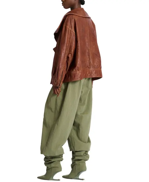 Balmain Lambskin Bomber Jacket - Brown